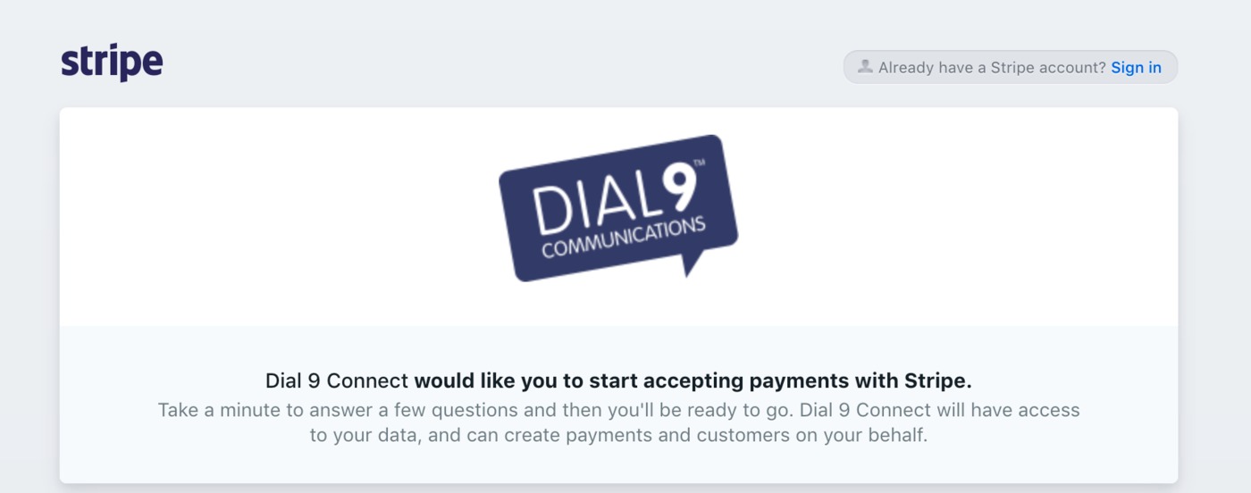 Stripe - Help and support - Dial 9